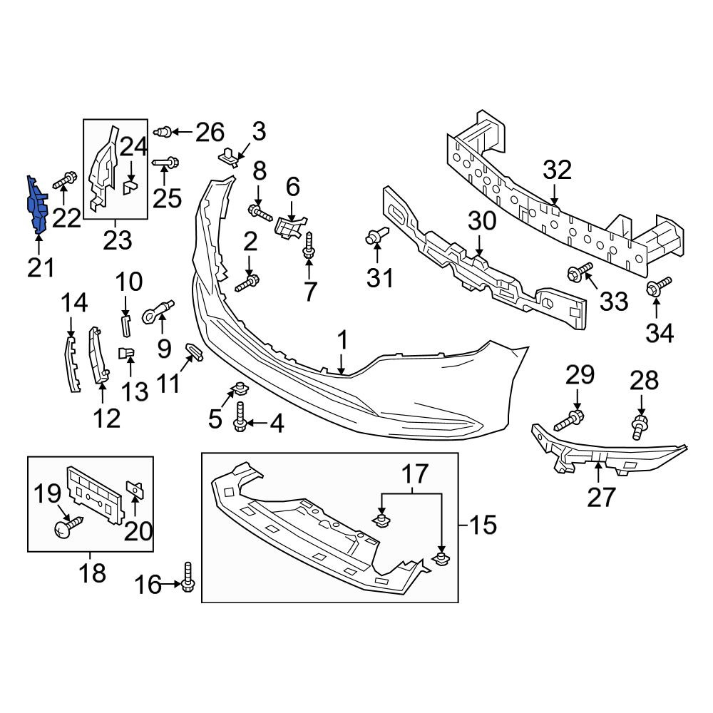 Mazda OE GSH750104 - Front Left Inner Bumper Cover Spacer Panel
