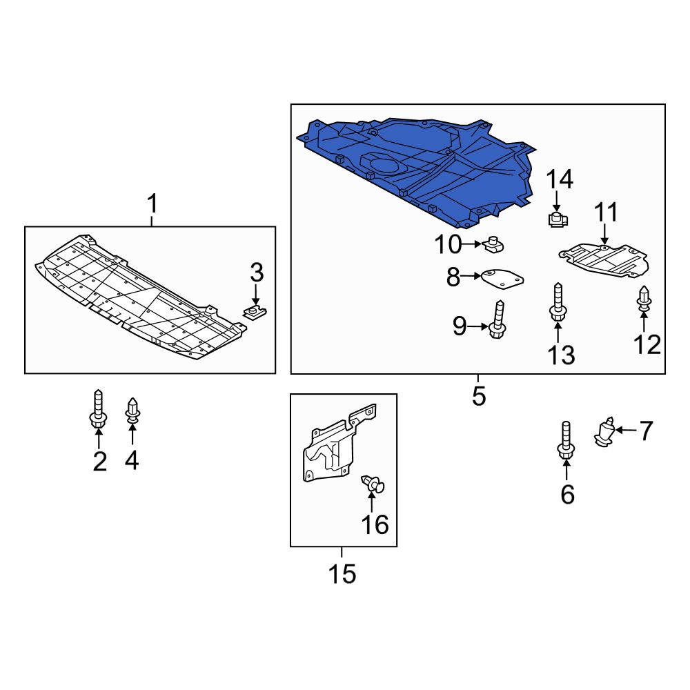 Mazda OE B61K56110A - Front Center Radiator Support Splash Shield