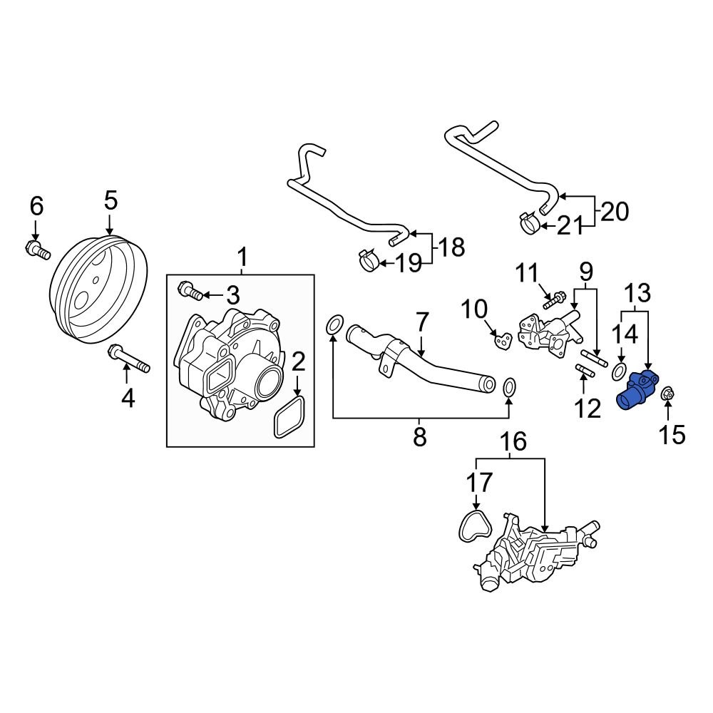 Mazda OE PYFB1519YE - Lower Engine Coolant Outlet Flange