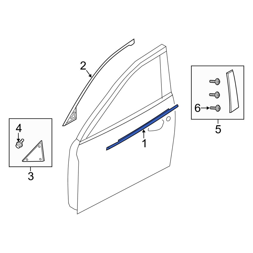 Mazda OE GHP950650F - Front Left Door Belt Molding