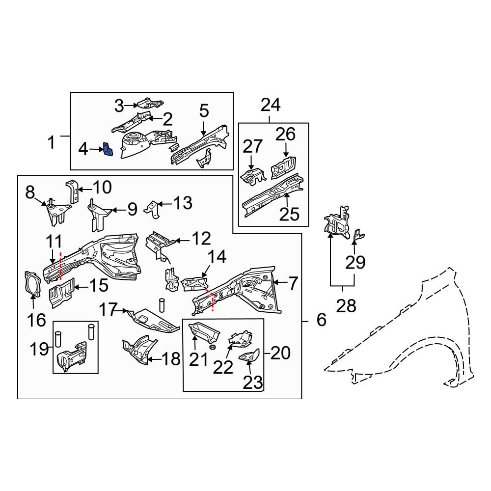 Mazda OE BP4K53243A - Right Fender Bracket