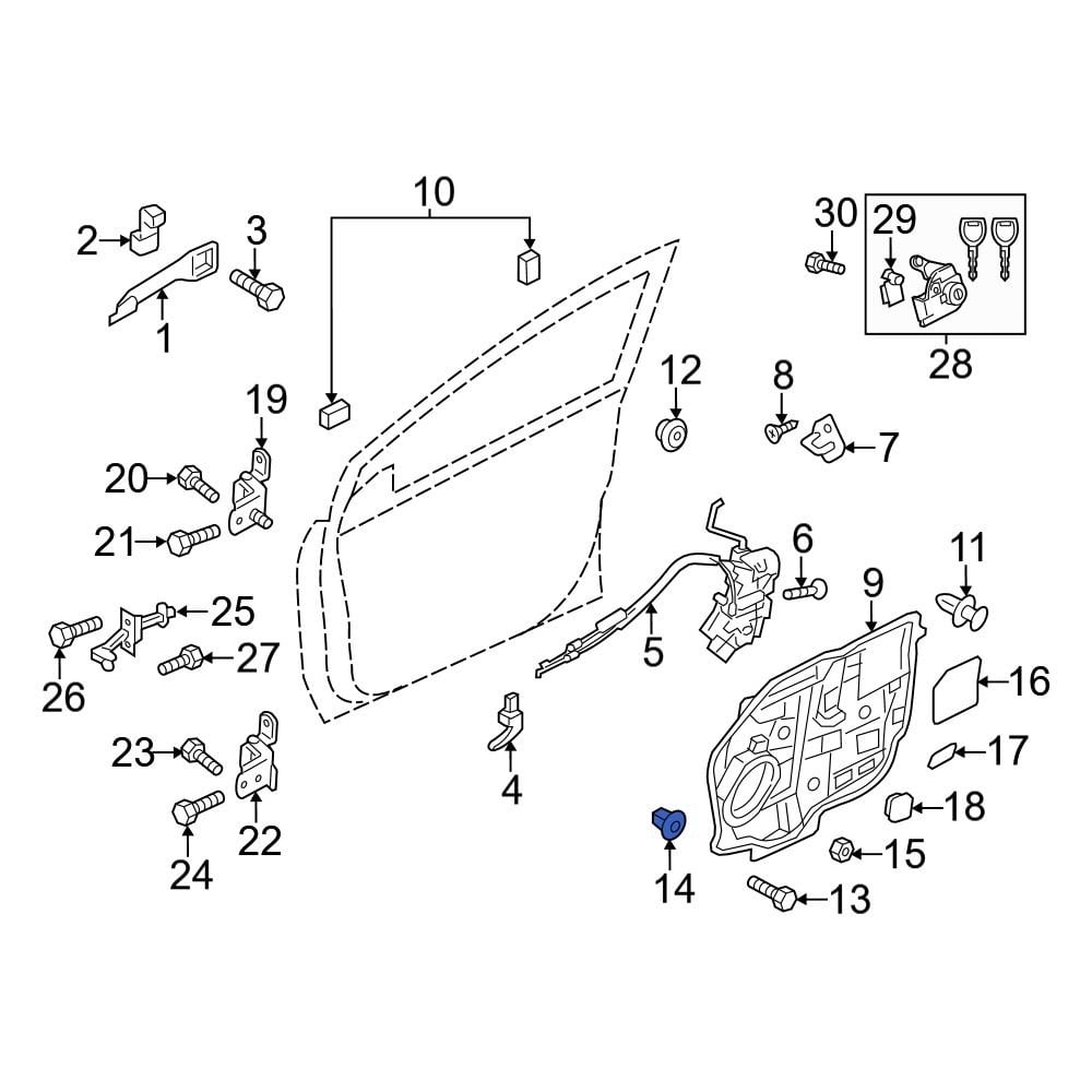 Mazda OE GJ6A58975 - Door Panel Carrier Nut