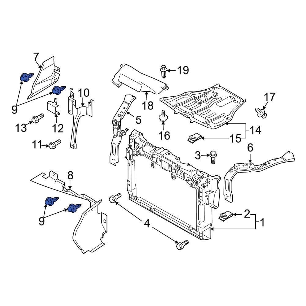Mazda OE GD7A50EA1 - Radiator Support Air Deflector Clip