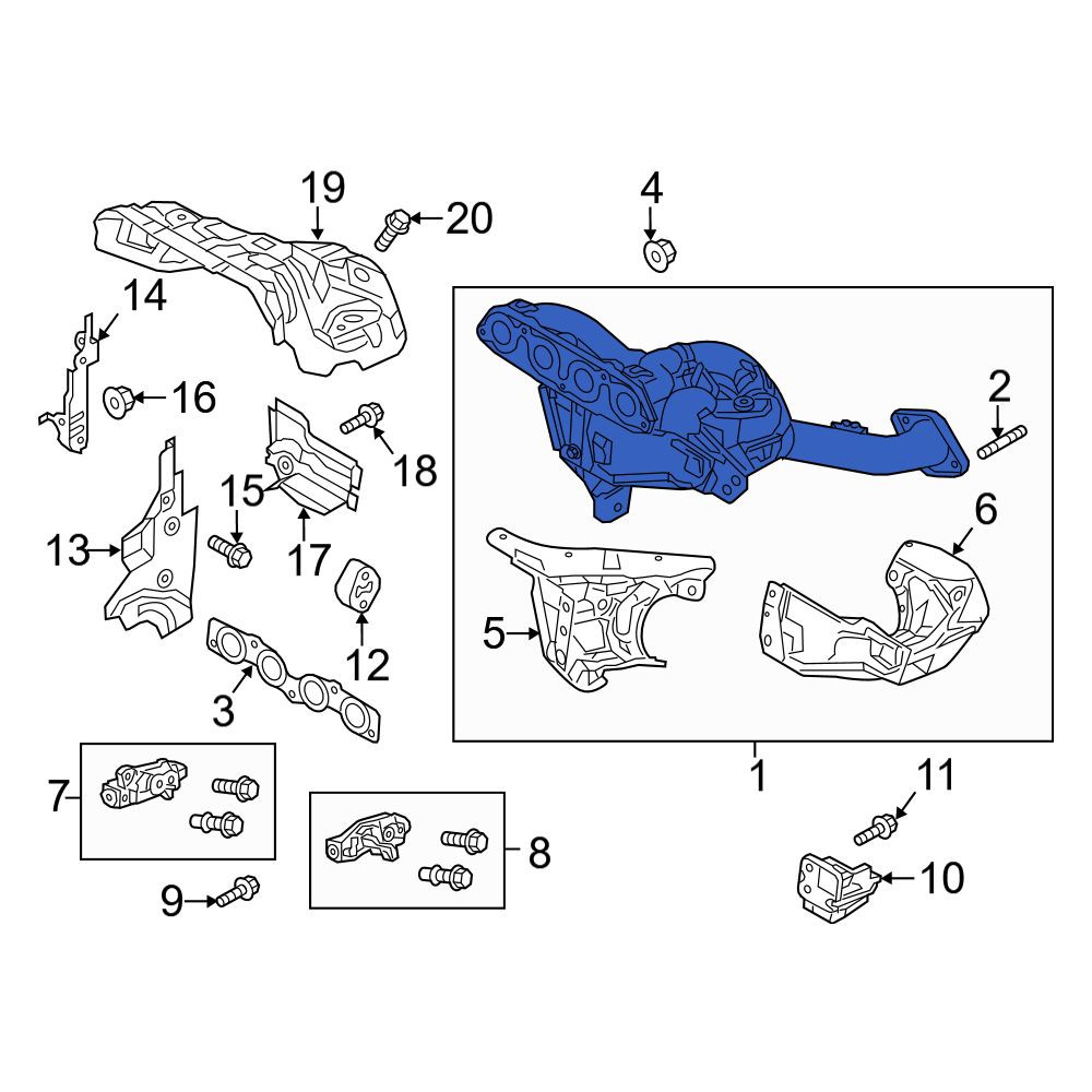 Mazda OE PE062050XA - Catalytic Converter with Integrated Exhaust Manifold