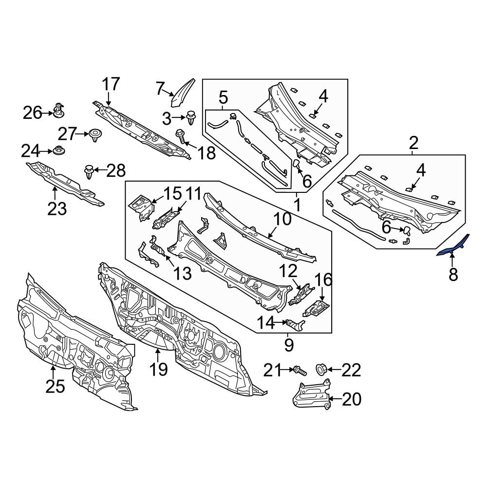 Mazda OE KD5351PC1B - Left Cowl Extension