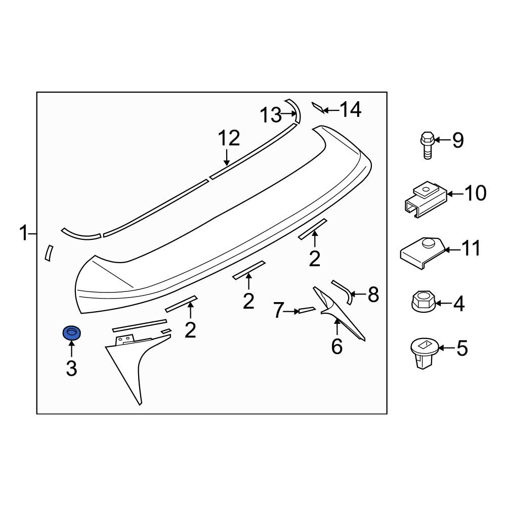 Mazda OE D35051972 - Spoiler Seal