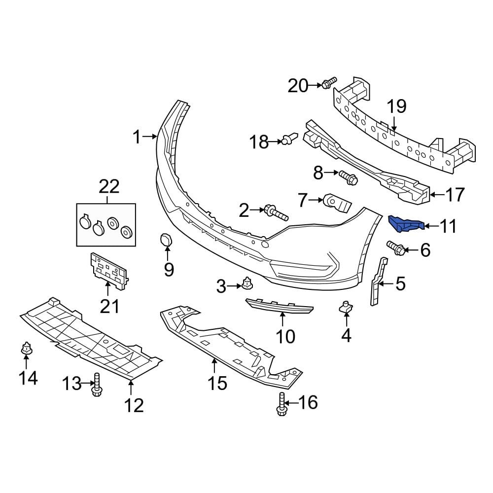 Mazda OE KB8A50C12 - Right Fog Light Trim Bracket