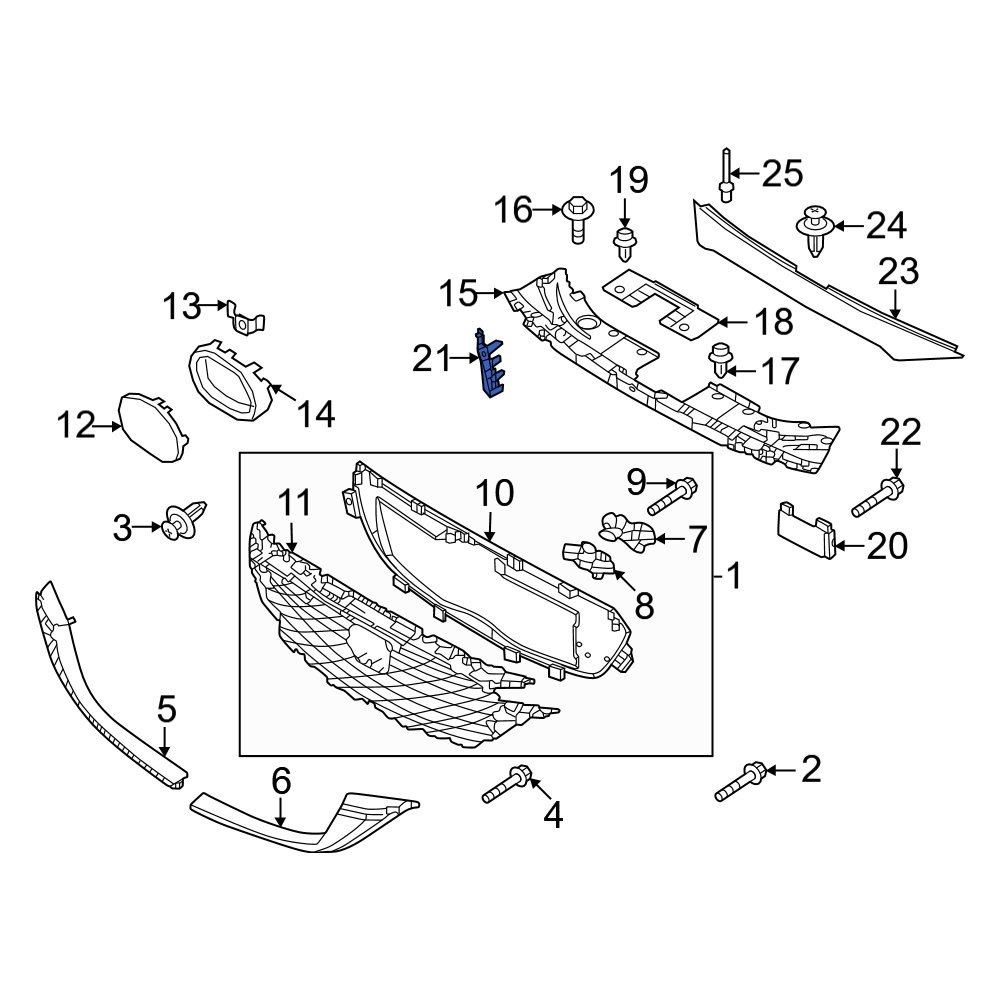 Mazda OE KSD450102B - Front Left Bumper Cover Cap