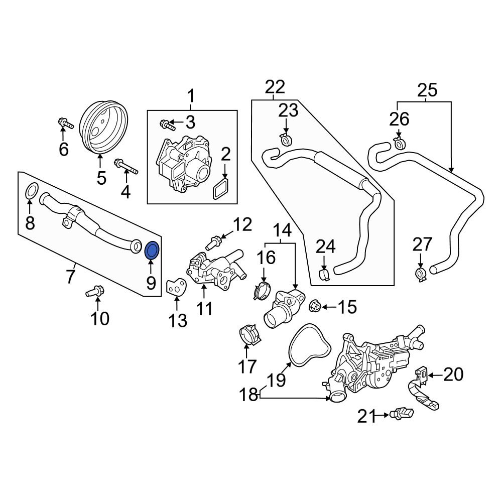 Mazda OE PYFA15591A - Engine Coolant Pipe O-Ring