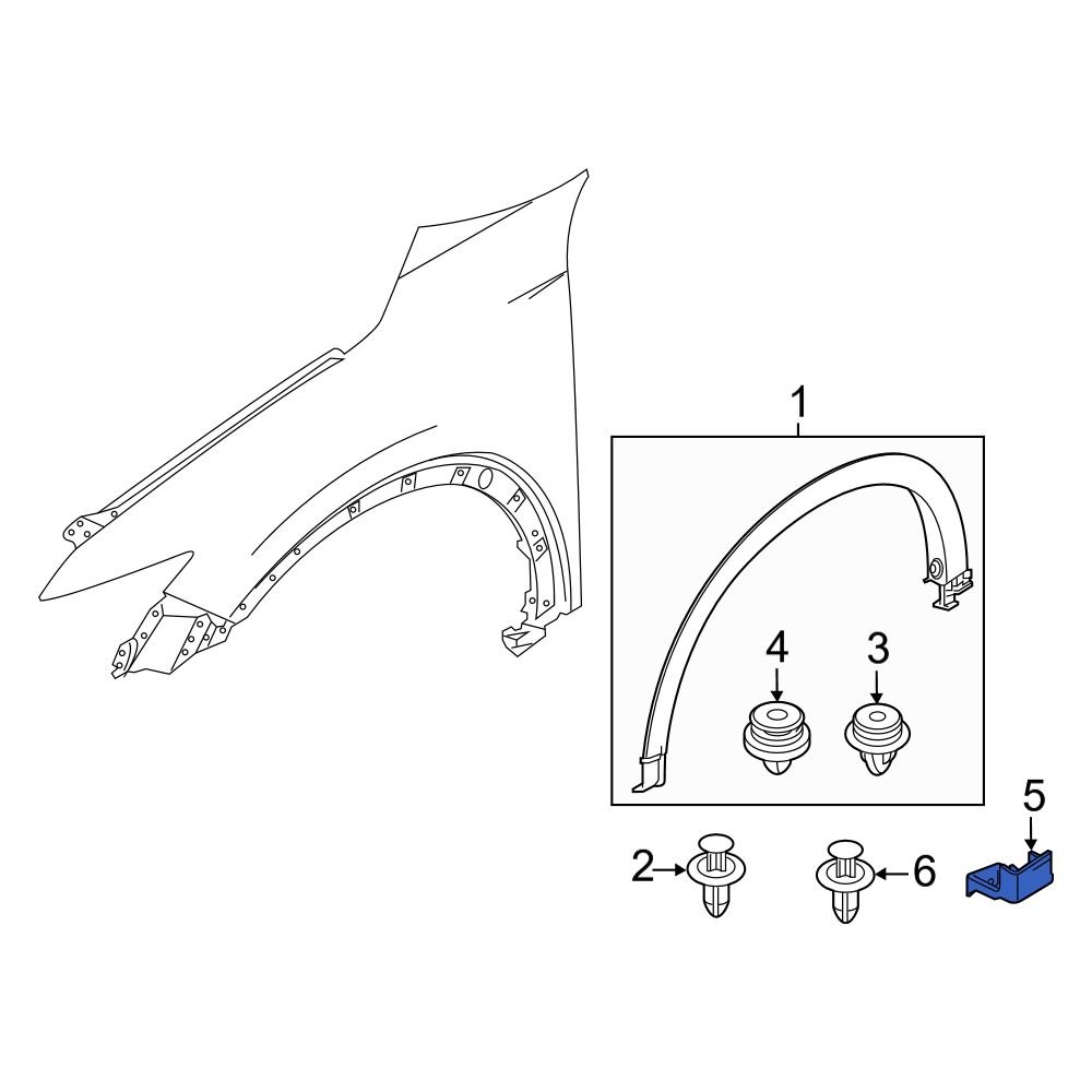 Mazda OE KPF151W80 - Front Left Fender Molding