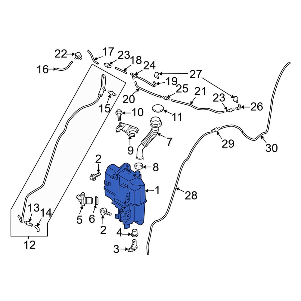 Mazda OE KD3567481 - Washer Fluid Reservoir