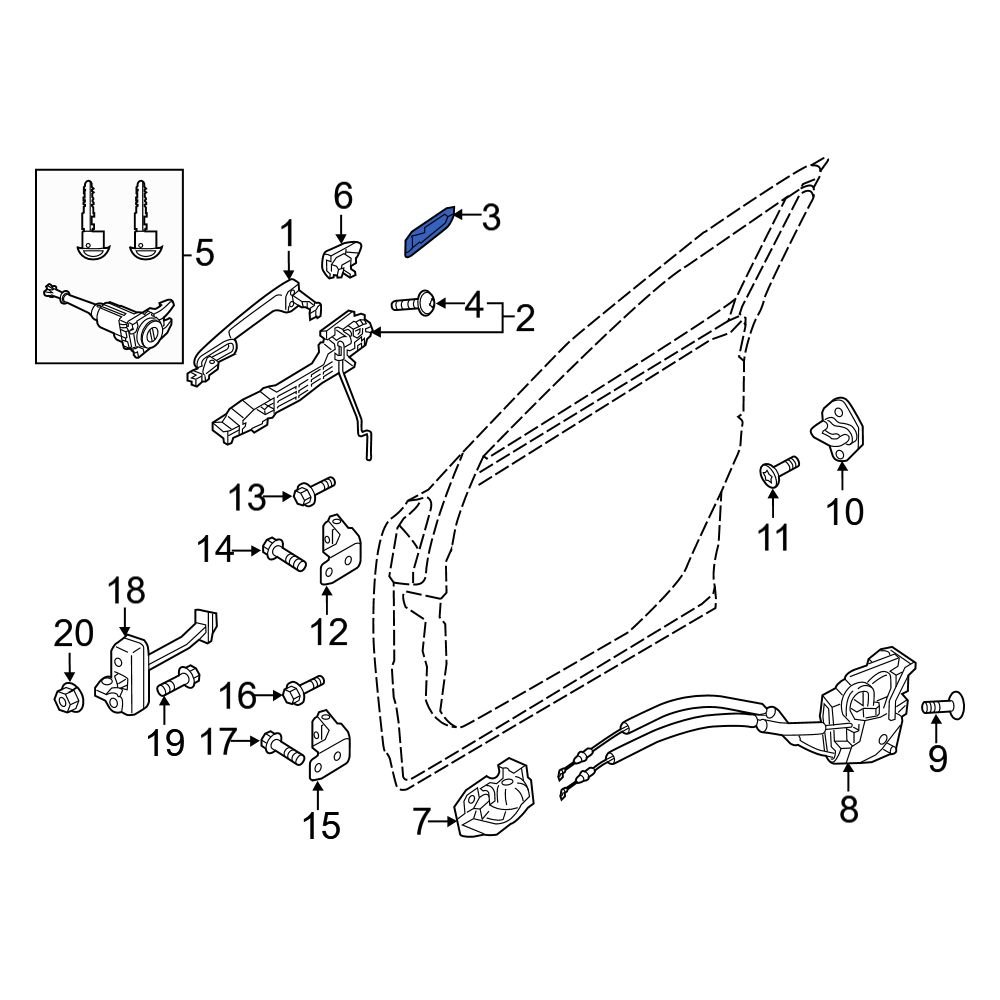 Mazda OE KD5359414 - Left Exterior Door Handle Base Gasket