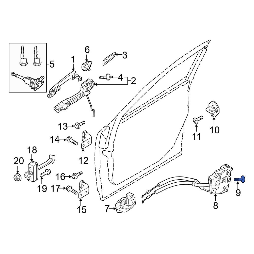Mazda OE 9YA500602 - Door Latch Screw