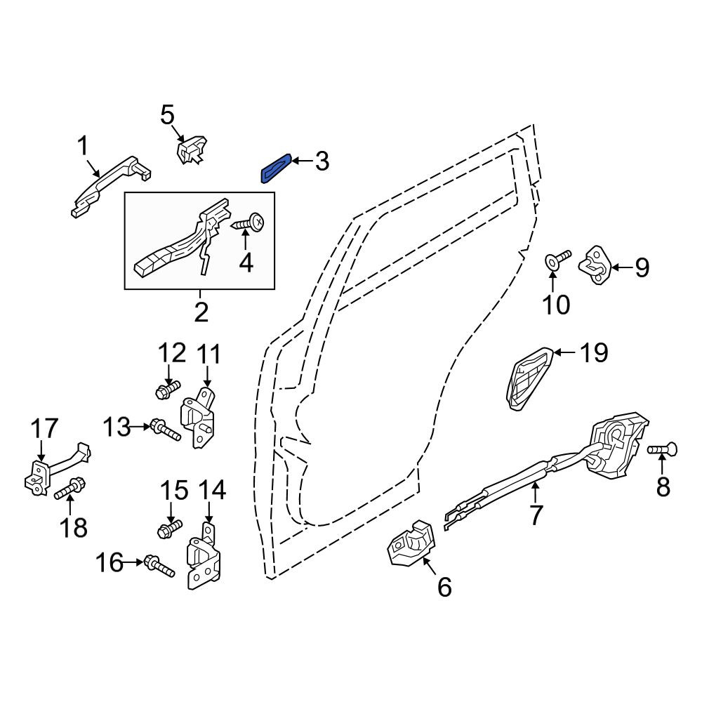 Mazda OE KD5359414 - Left Exterior Door Handle Base Gasket