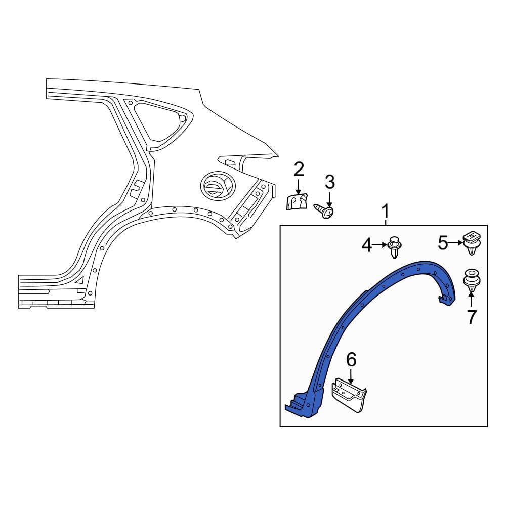 Mazda OE KB7W51W60F8N - Rear Left Wheel Arch Molding