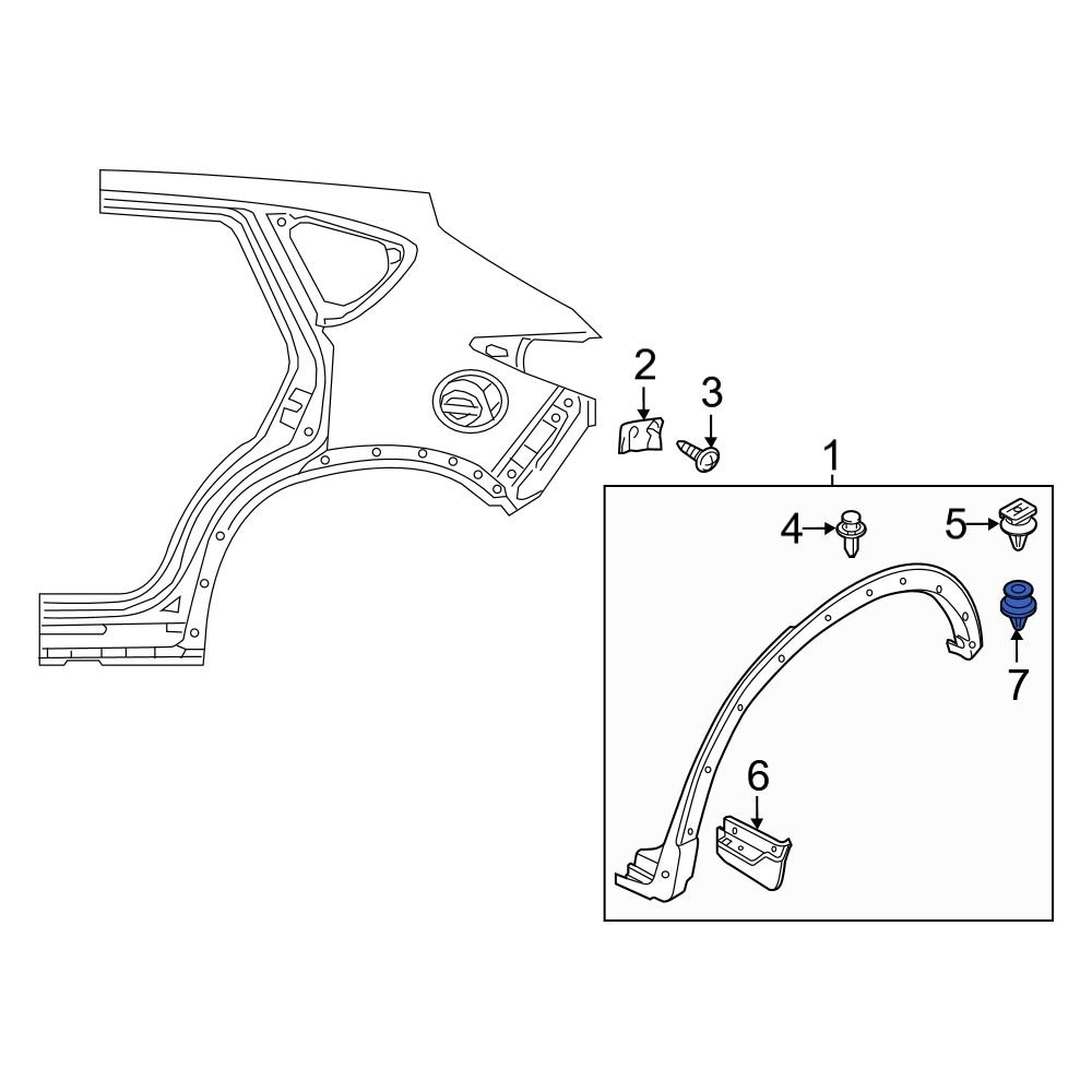 Mazda OE KD5351833 - Rocker Panel Molding Clip