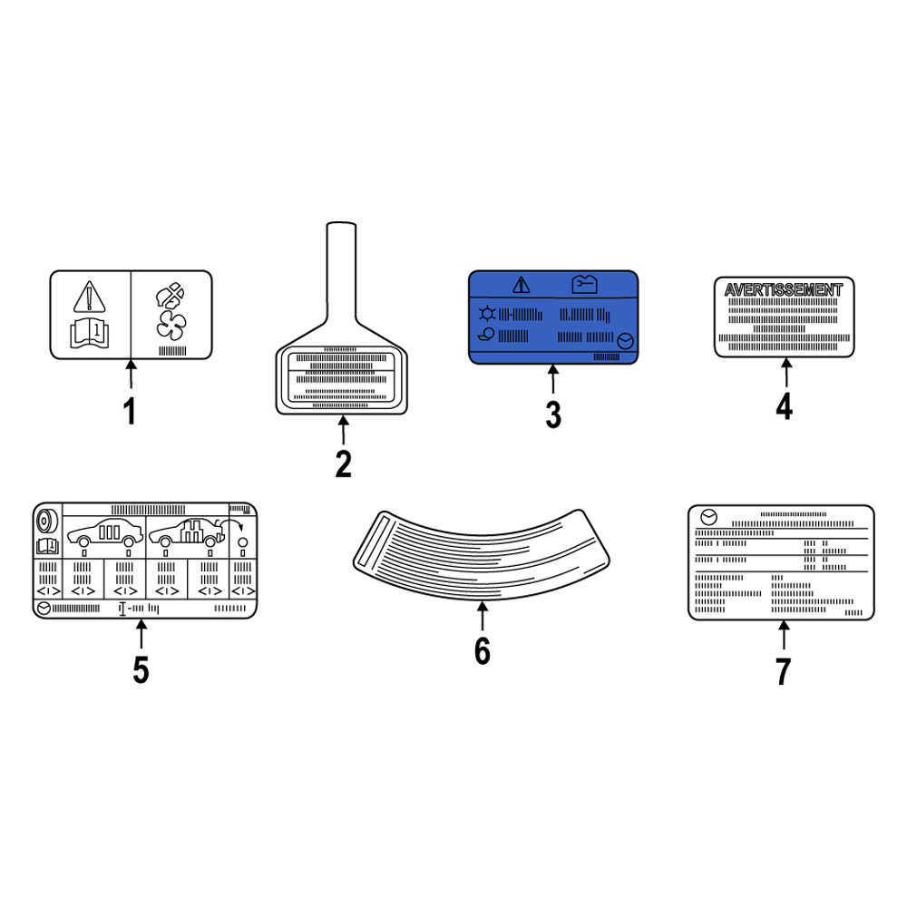 Mazda OE BDEL61439 - A/C System Information Label