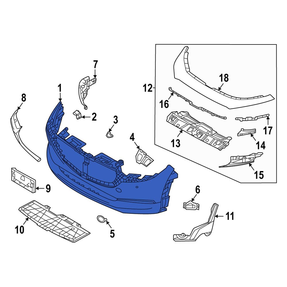Mazda OE DGY950030 - Front Bumper Cover