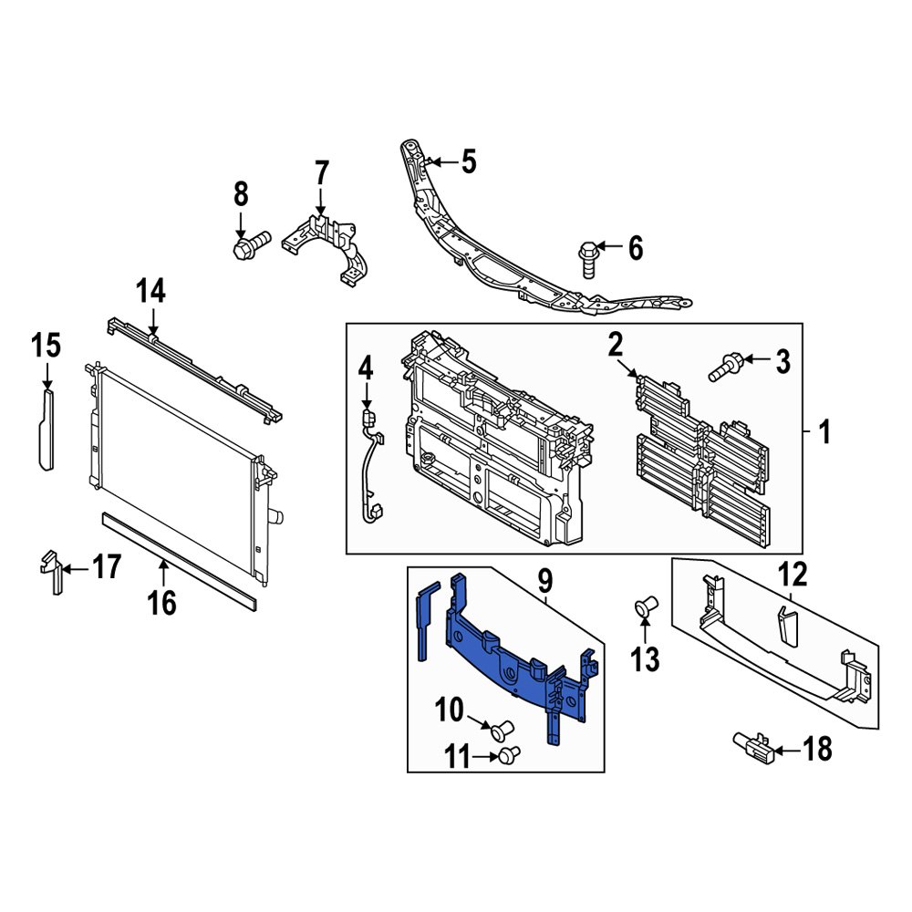 Mazda OE DGH9507M0 - Front Radiator Support Baffle