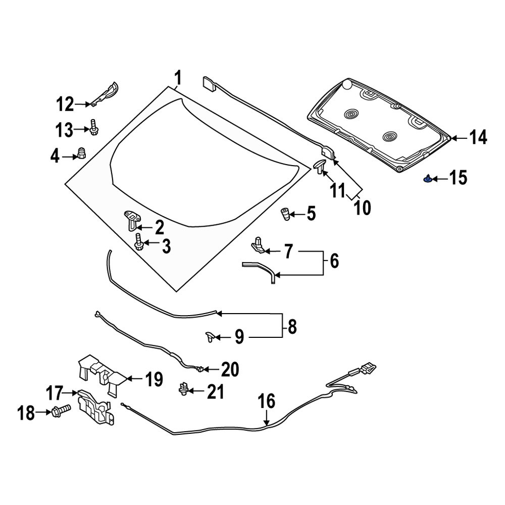 Mazda OE TD1156694 - Hood Insulation Pad Clip