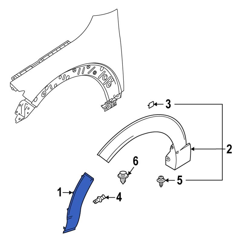 Mazda OE DGH951W71A - Front Right Lower Wheel Arch Molding