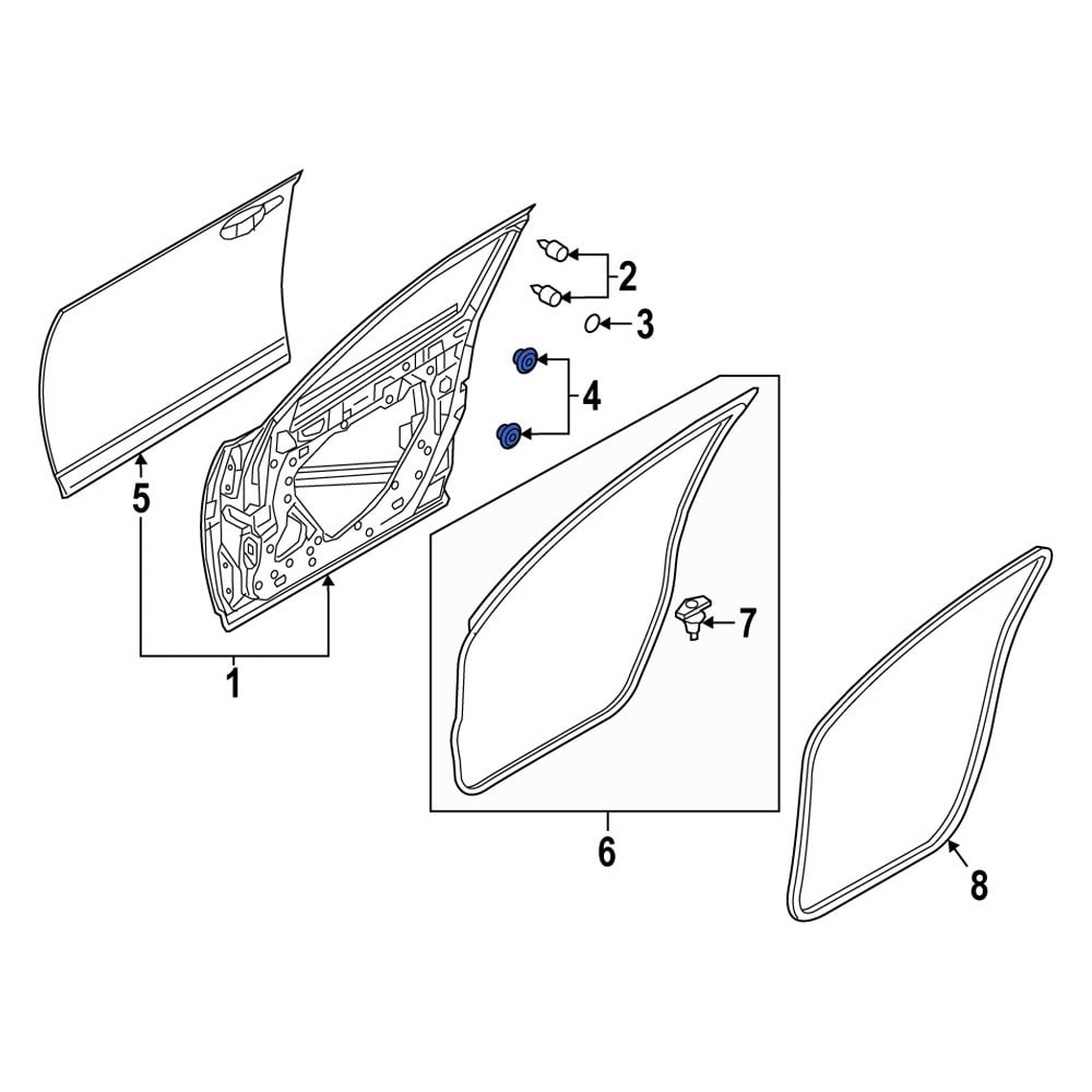 Mazda OE BF6751261 - Rear Door Interior Trim Panel Grommet