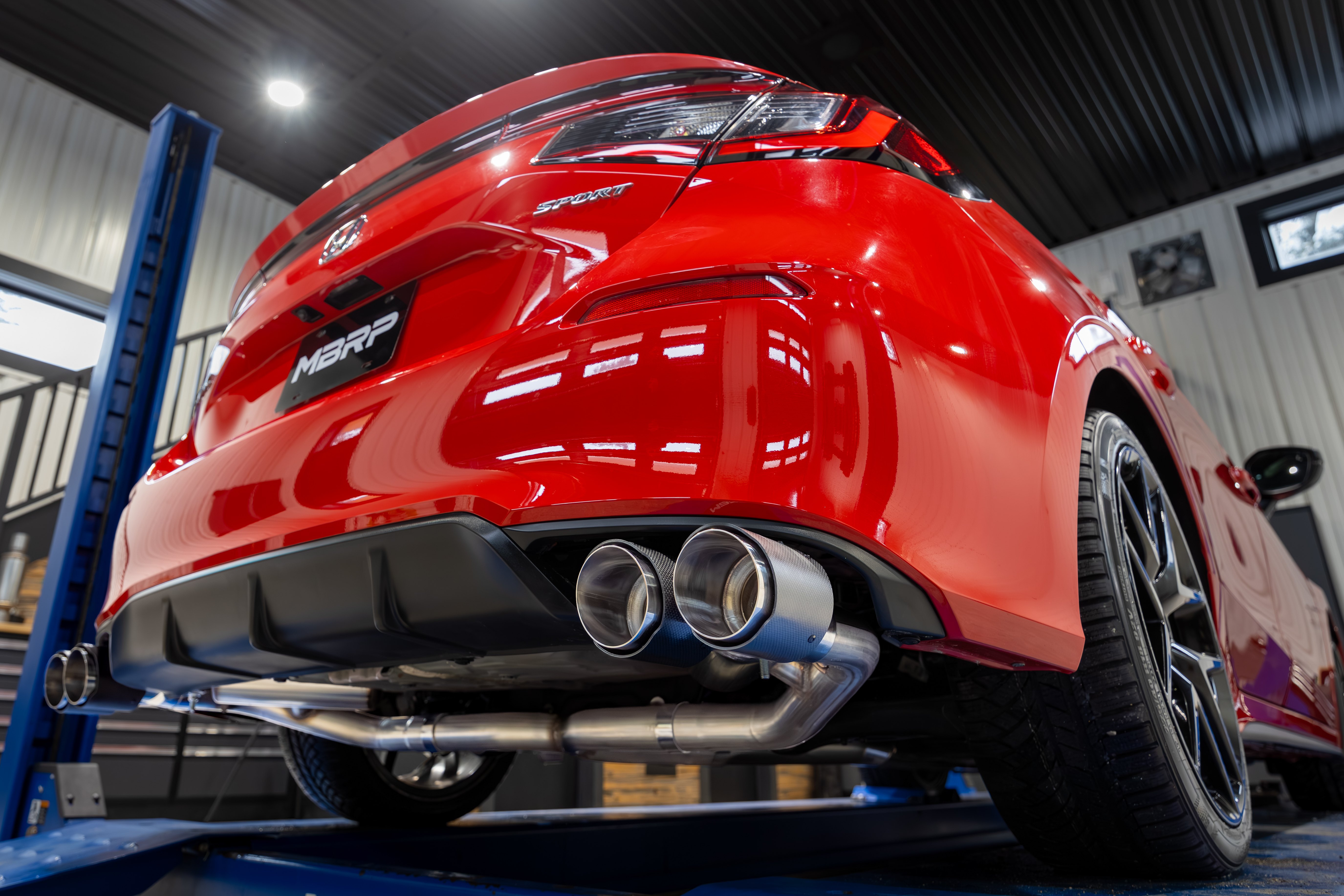 MBRP® S49063CF - Armor Pro™ 304 SS Cat-Back Exhaust System with Quad ...