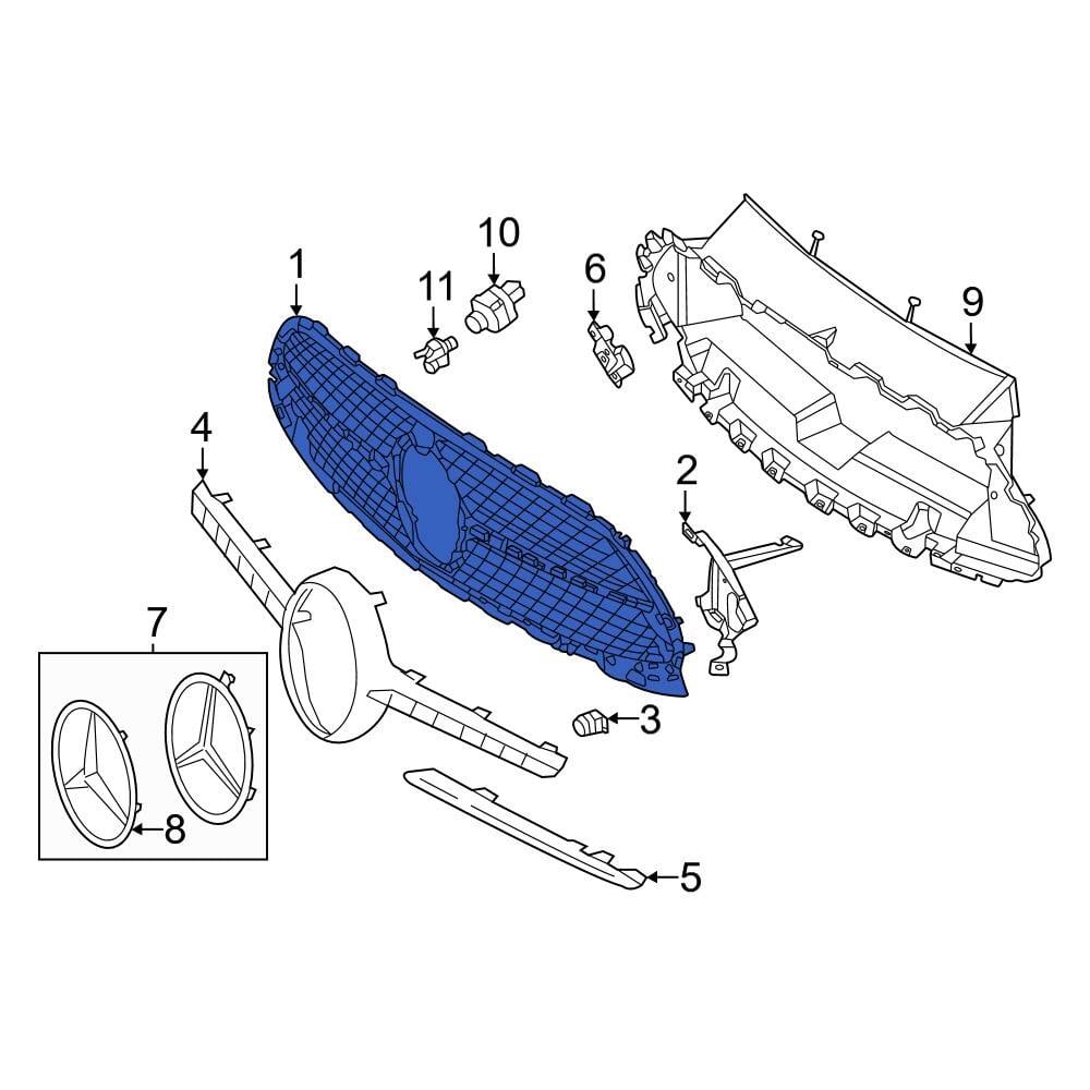 Mercedes-Benz OE 2068888600 - Front Upper Grille