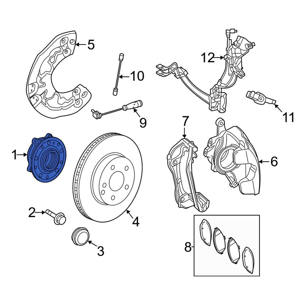 Mercedes-Benz OE 2053340400 - Front Wheel Bearing and Hub Assembly