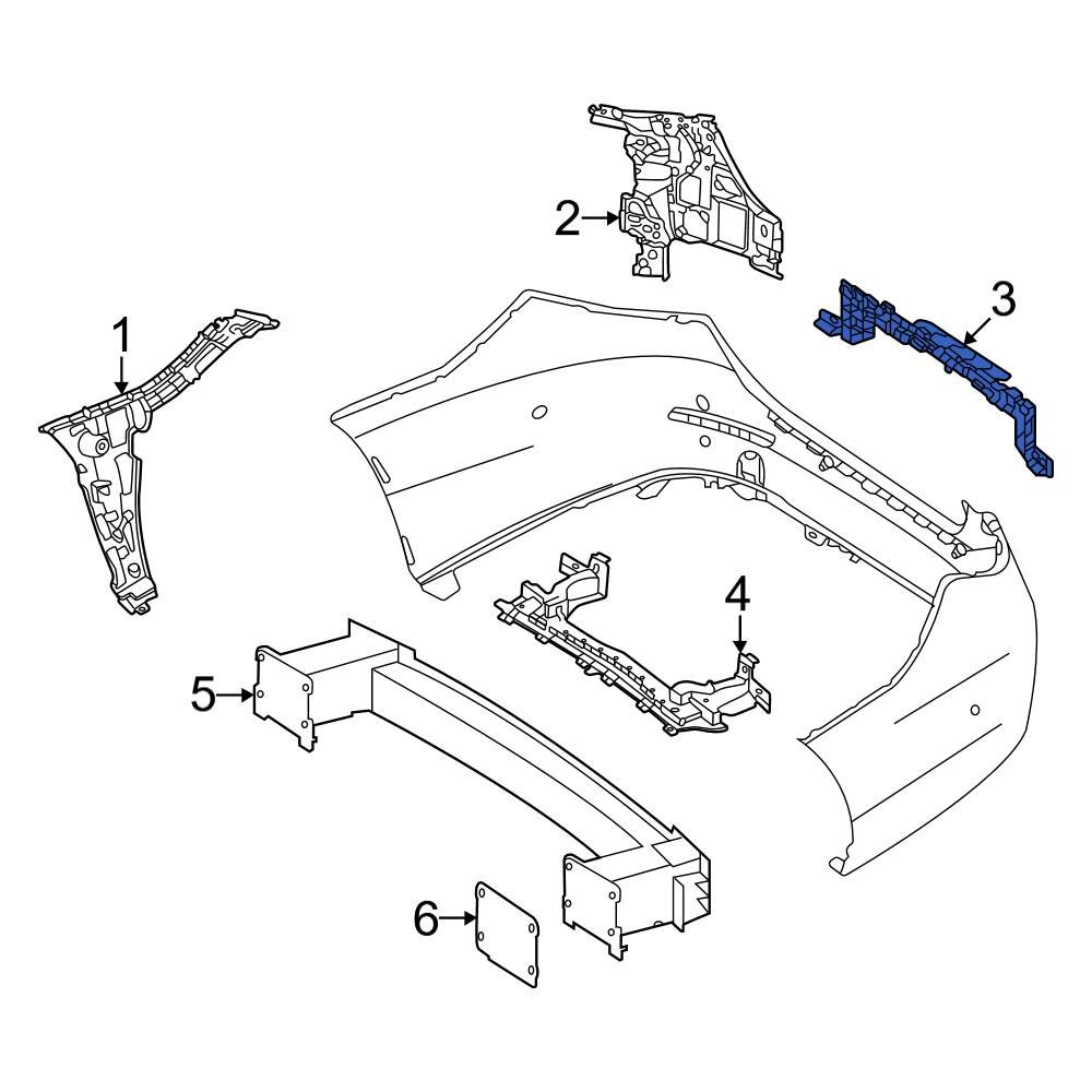 Mercedes-Benz OE 2068809503 - Rear Center Bumper Cover Support Rail