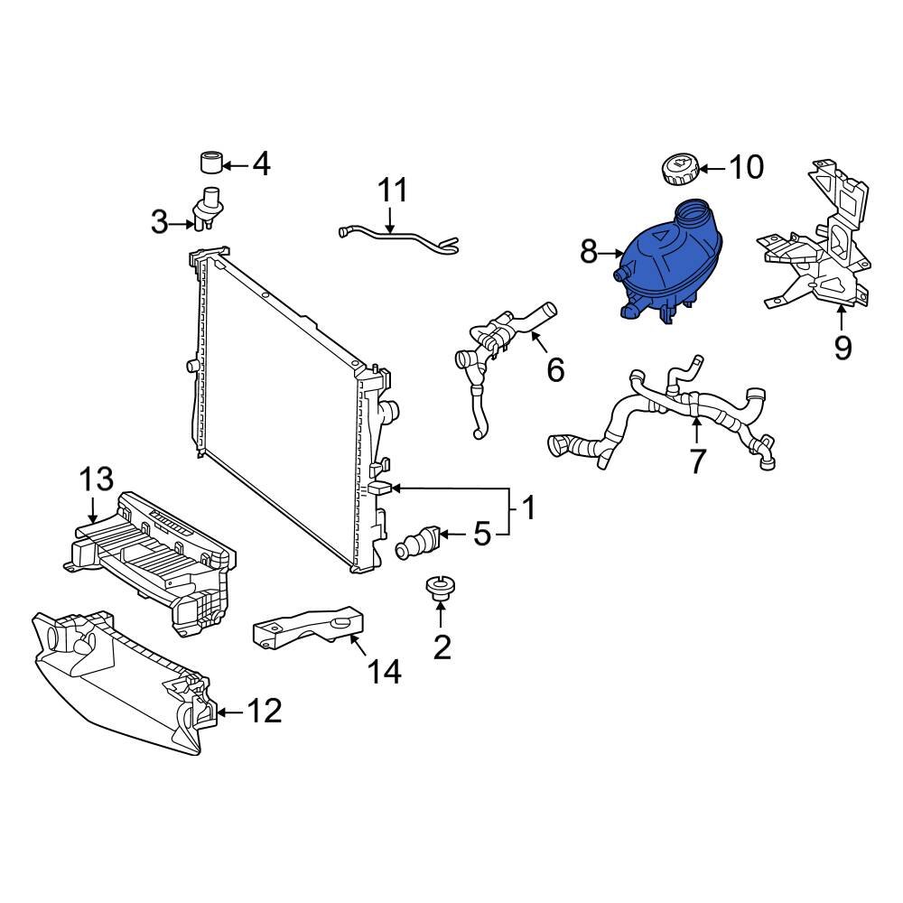 Mercedes-Benz OE 2045000949 - Front Engine Coolant Reservoir