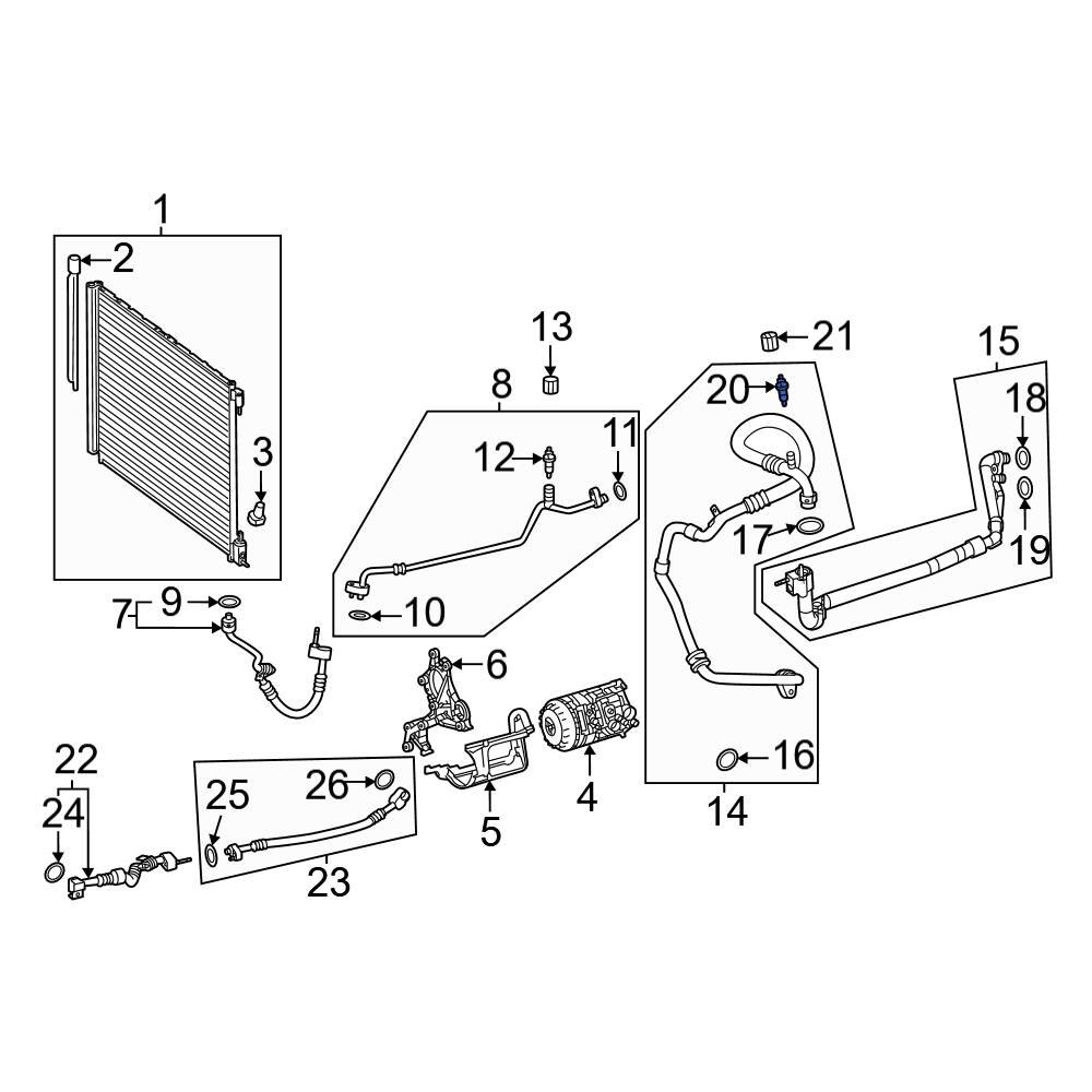 Mercedes-Benz OE 0008320285 - A/C Service Valve Core