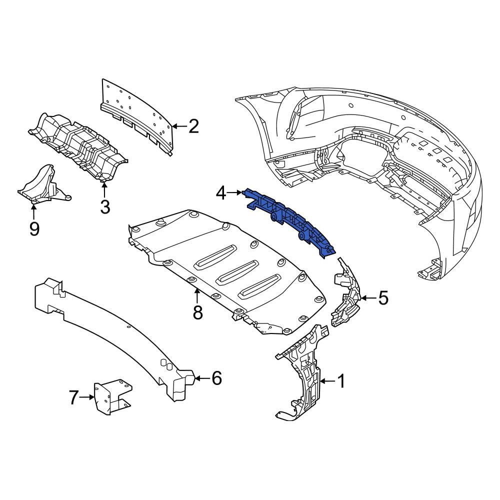 Mercedes-Benz OE 1908852601 - Rear Center Bumper Impact Absorber
