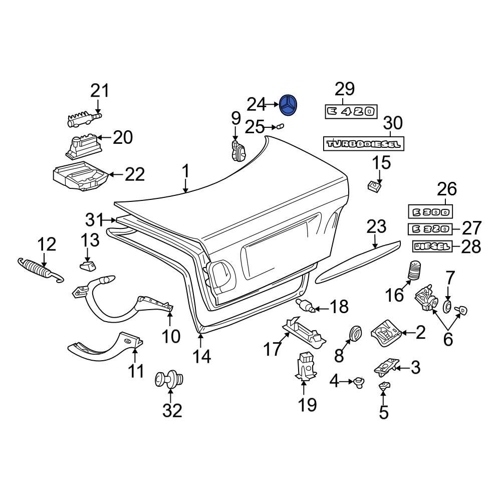 Mercedes-Benz OE 2087580058 - Rear Deck Lid Emblem