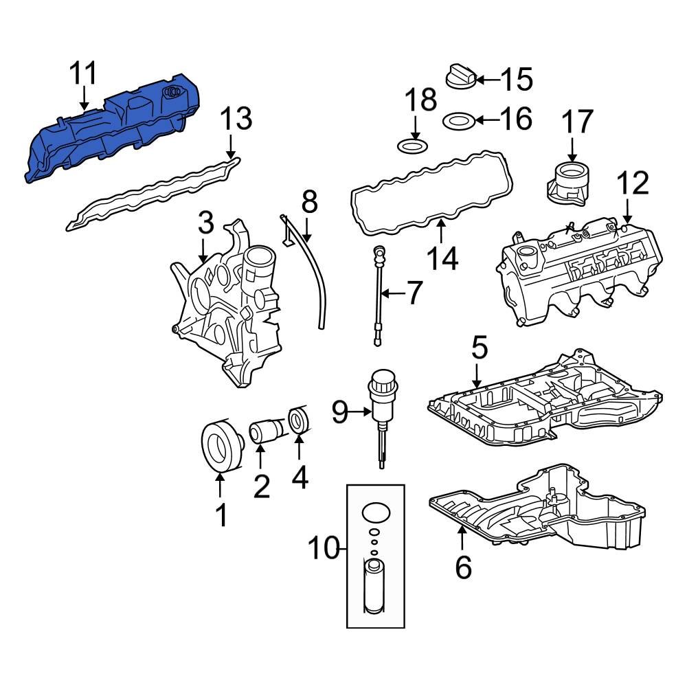 Mercedes-Benz OE 1120100430 - Right Engine Valve Cover