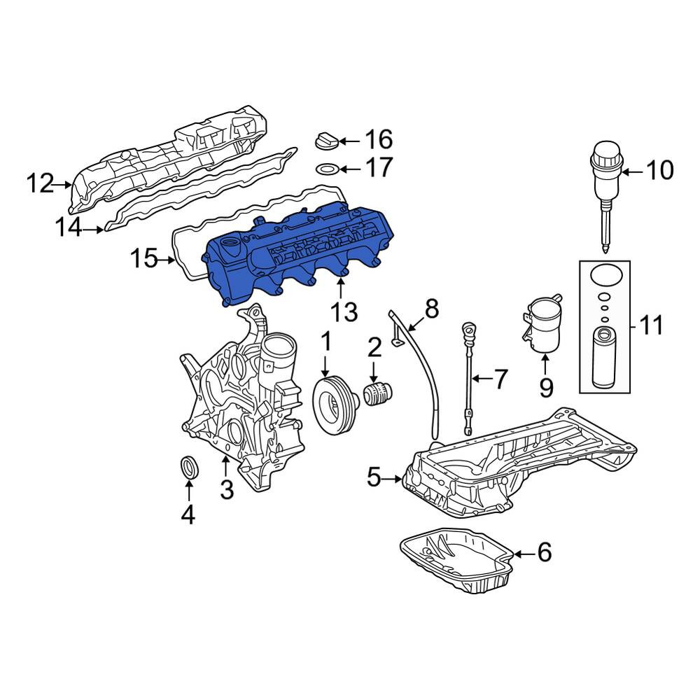 Mercedes-Benz OE 1130100030 - Left Engine Valve Cover