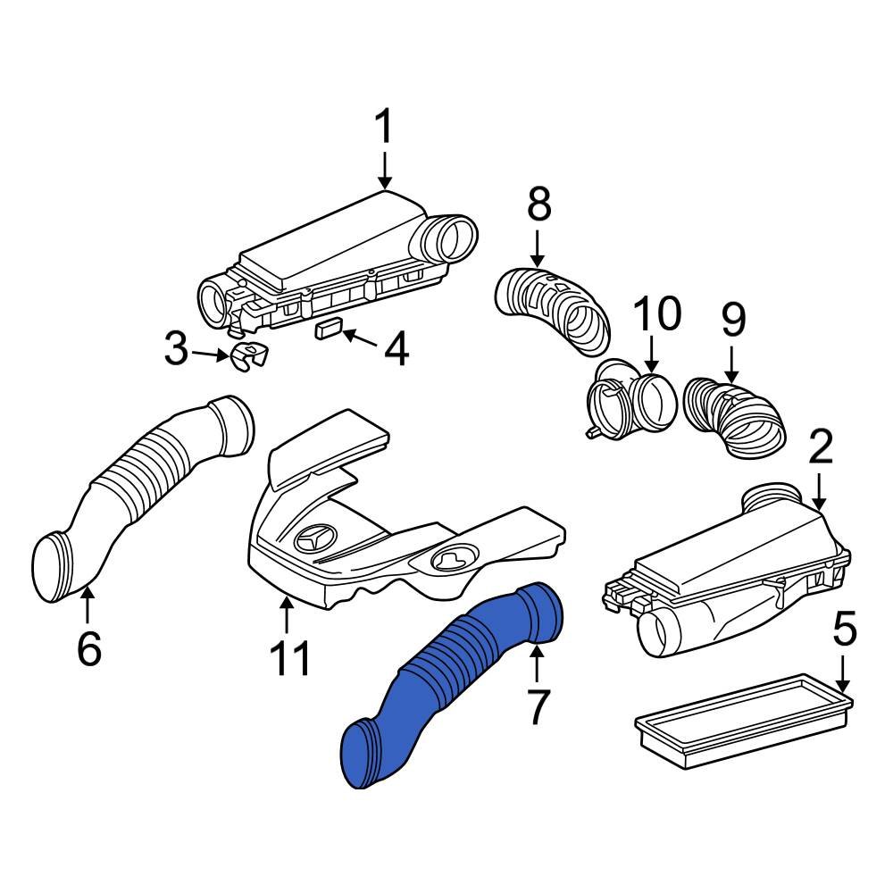Mercedes-Benz OE 1130942282 - Front Left Engine Air Intake Hose