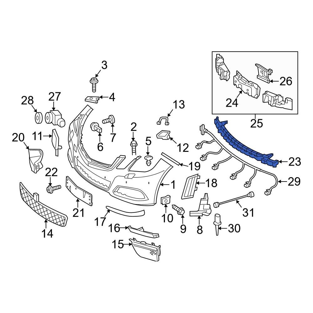 Mercedes-Benz OE 2128851765 - Front Center Bumper Cover Support Rail