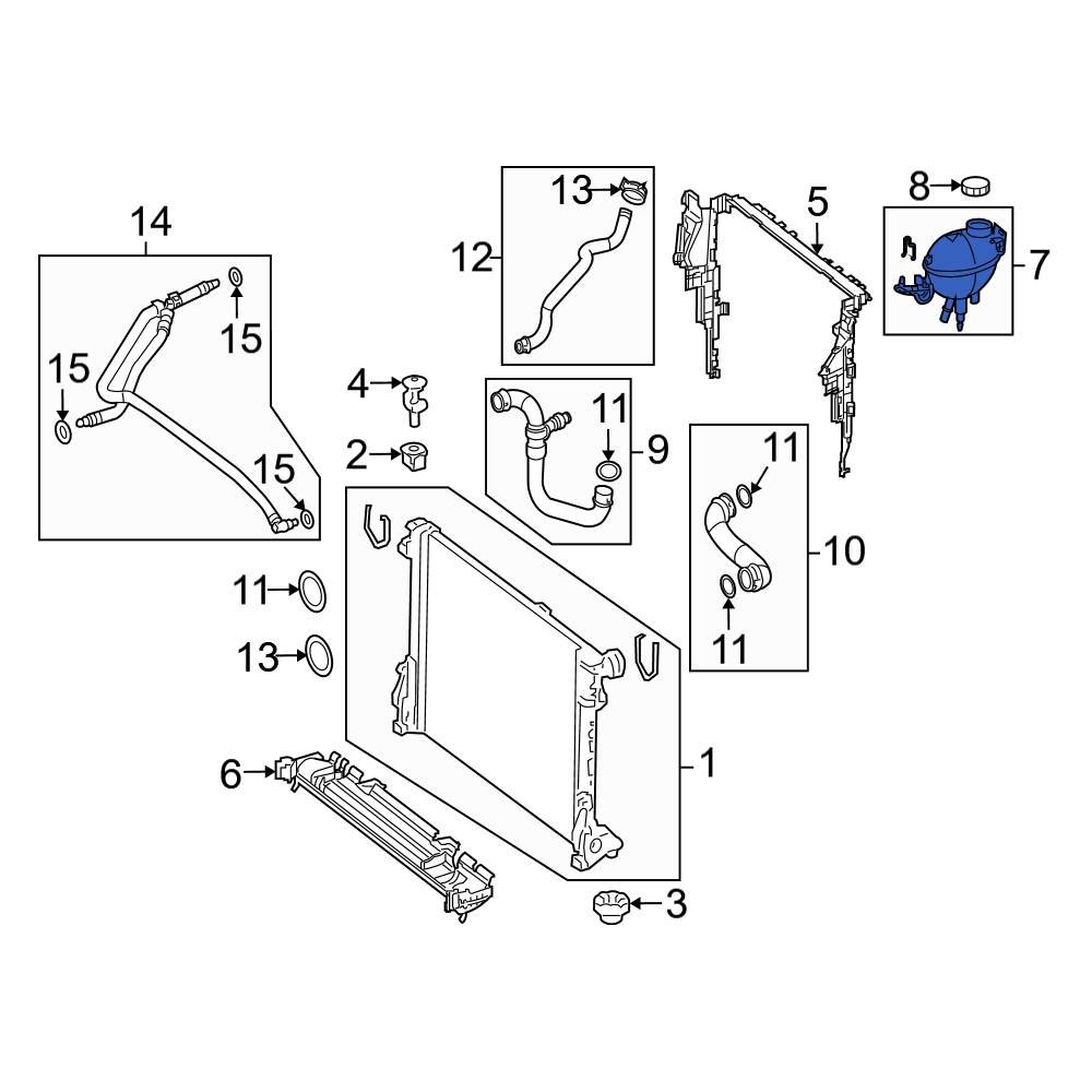 Mercedes-Benz OE 2045000949 - Front Engine Coolant Reservoir