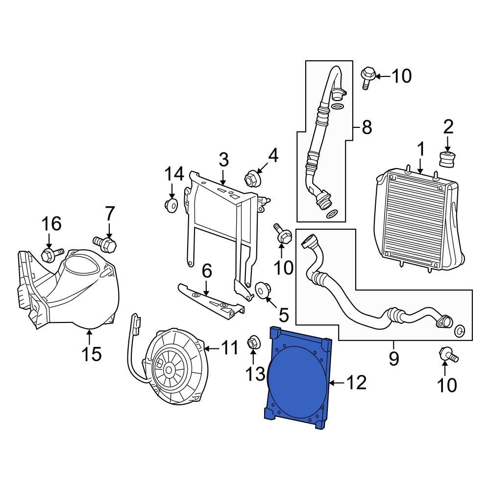 Mercedes-Benz OE 2045051530 - Engine Oil Cooler Fan Shroud
