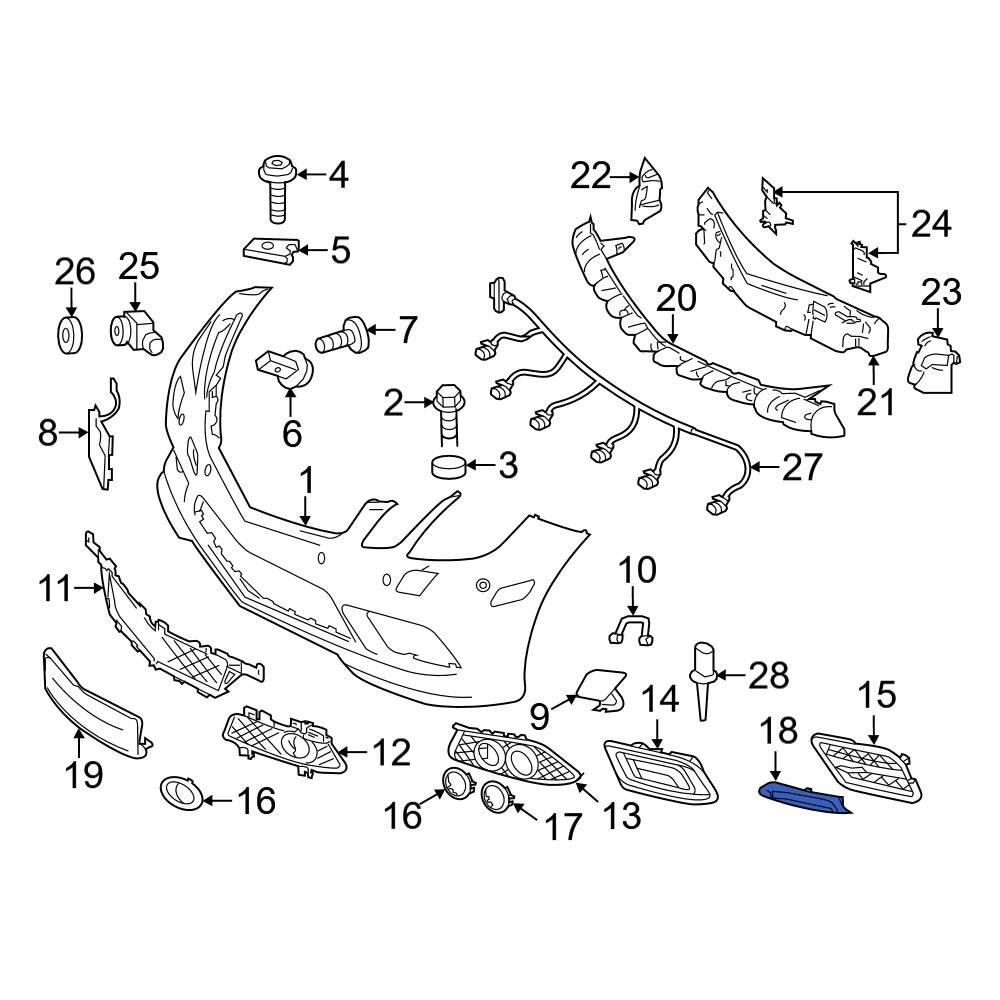 Mercedes-Benz OE 2078850474 - Front Left Bumper Trim