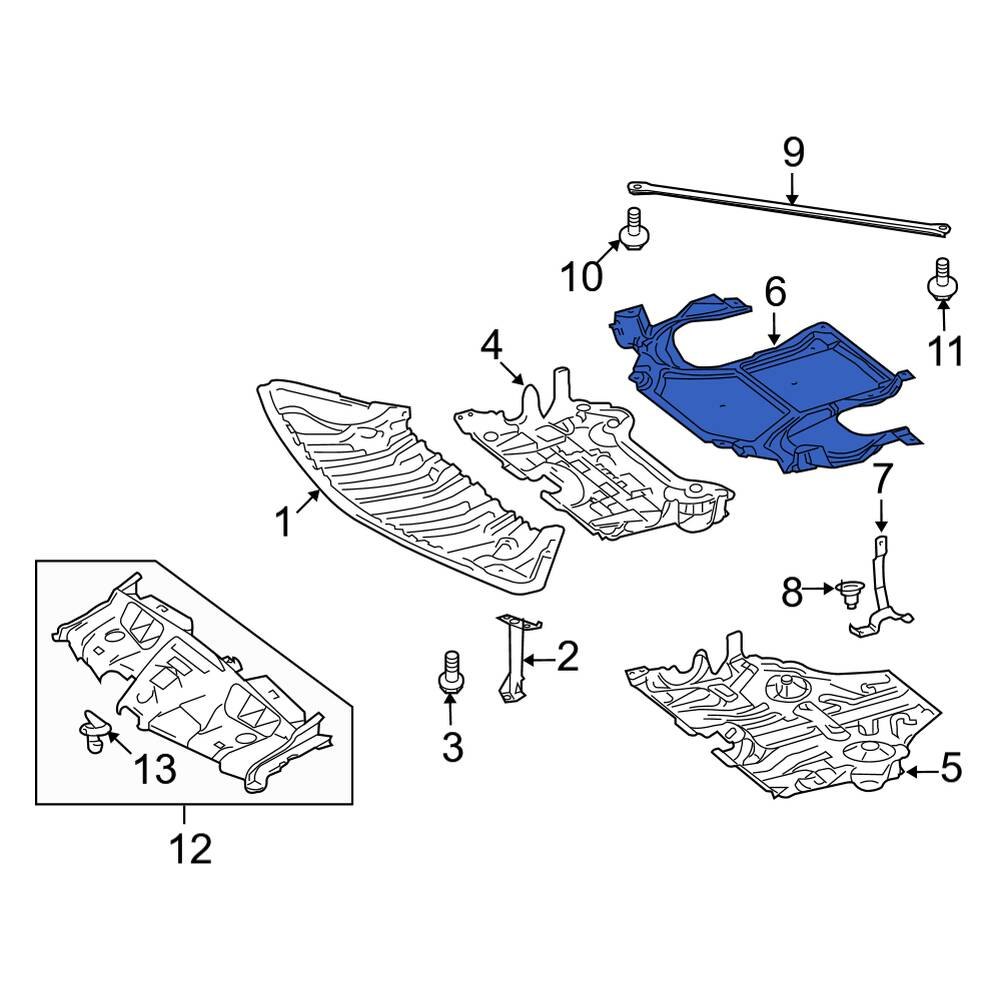 Mercedes-Benz OE 2125240601 - Front Center Radiator Support Splash Shield