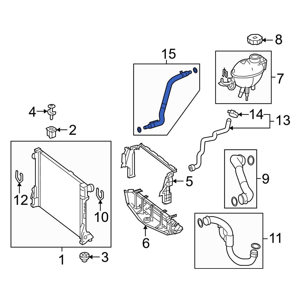 Mercedes-Benz OE 2045011125 - Front Engine Coolant Overflow Hose