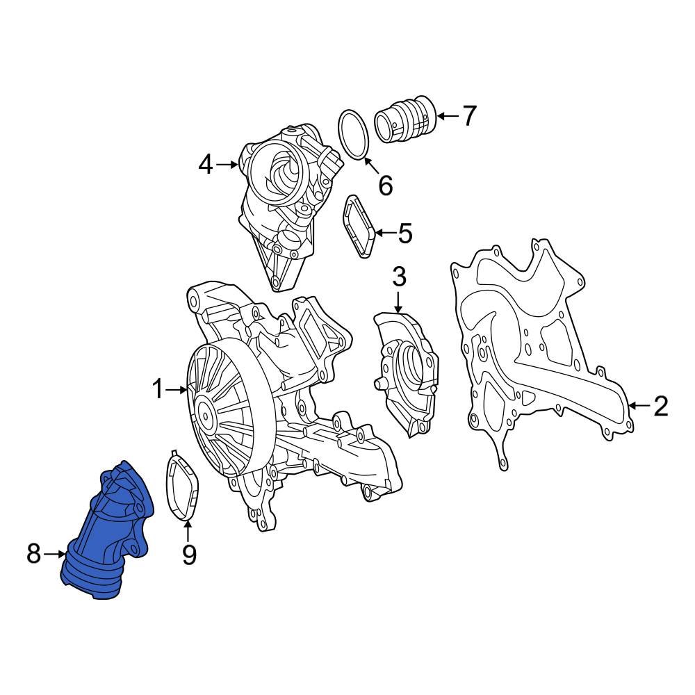 Mercedes-Benz OE 2762000156 - Engine Coolant Inlet Flange