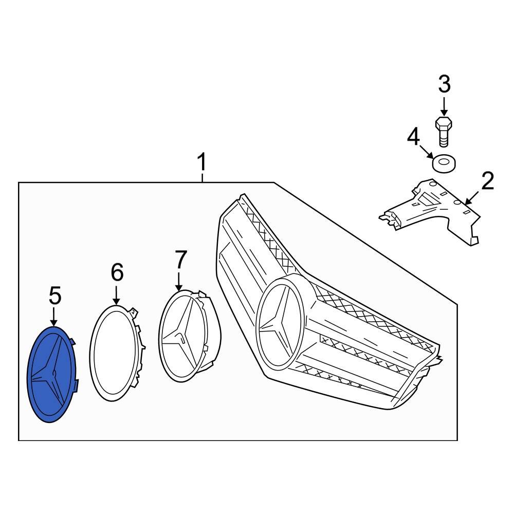 Mercedes-Benz OE 2078170016 - Front Grille Emblem