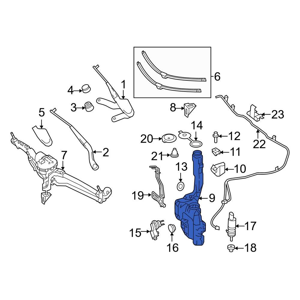 Mercedes-Benz OE 2048690400 - Front Washer Fluid Reservoir