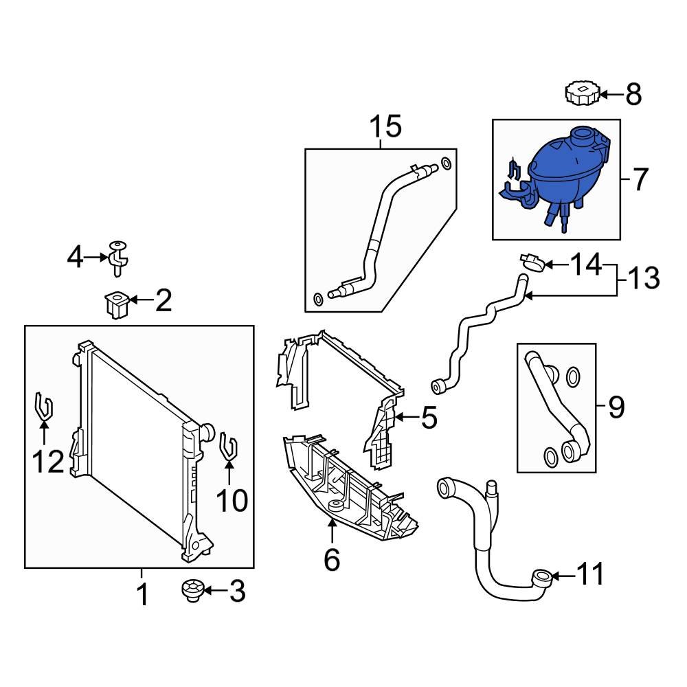 Mercedes-Benz OE 2045000949 - Front Engine Coolant Reservoir