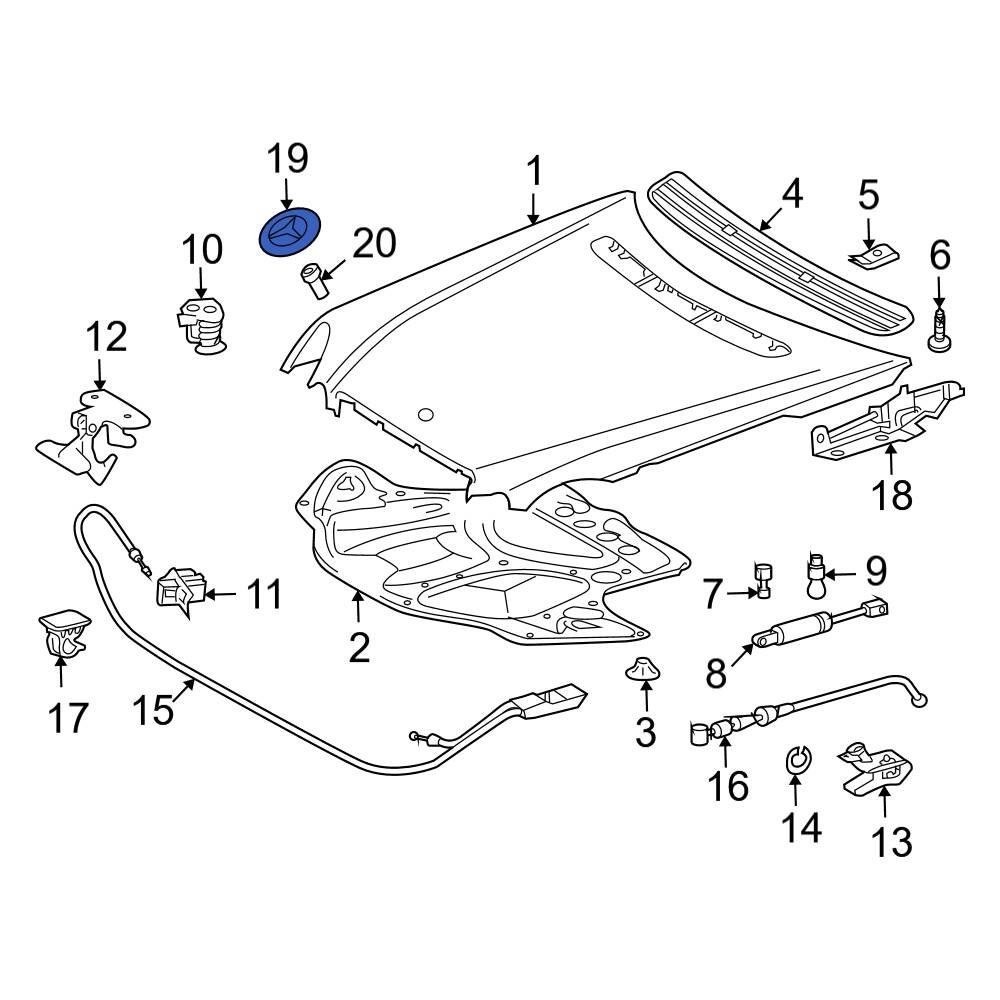 Mercedes-Benz OE 2078170316 - Front Hood Emblem