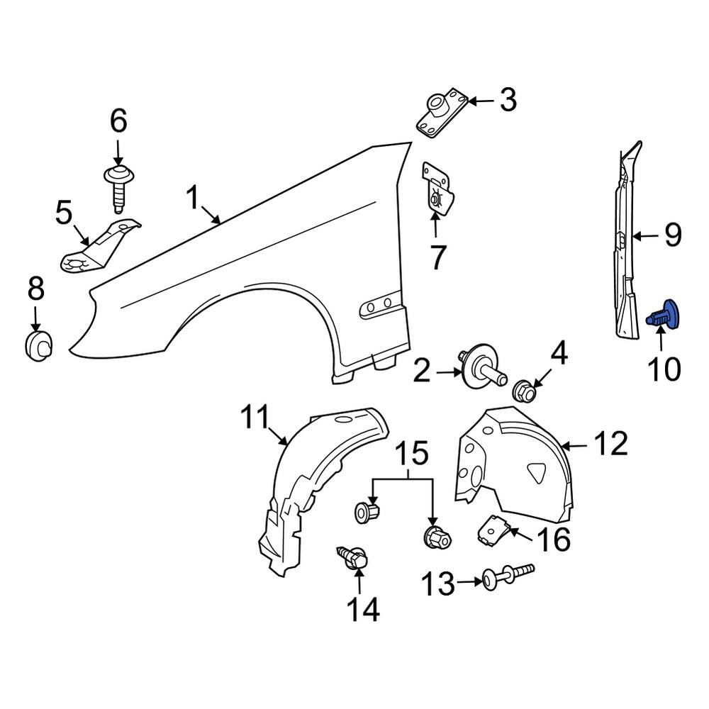 Mercedes-Benz OE 0029973386 - Fender Filler Panel Clip