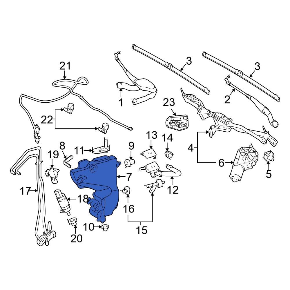Mercedes-Benz OE 2118690020 - Front Washer Fluid Reservoir